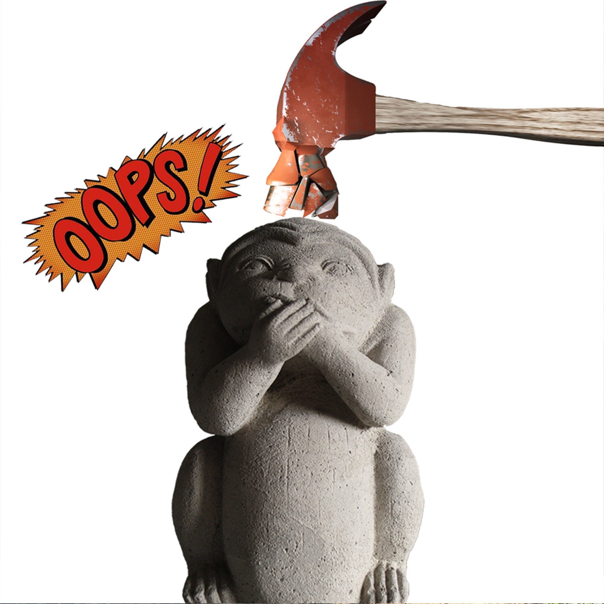 Concrete Monkey Statue Outdoor Sculpture Wise Monkey Speak - Etsy