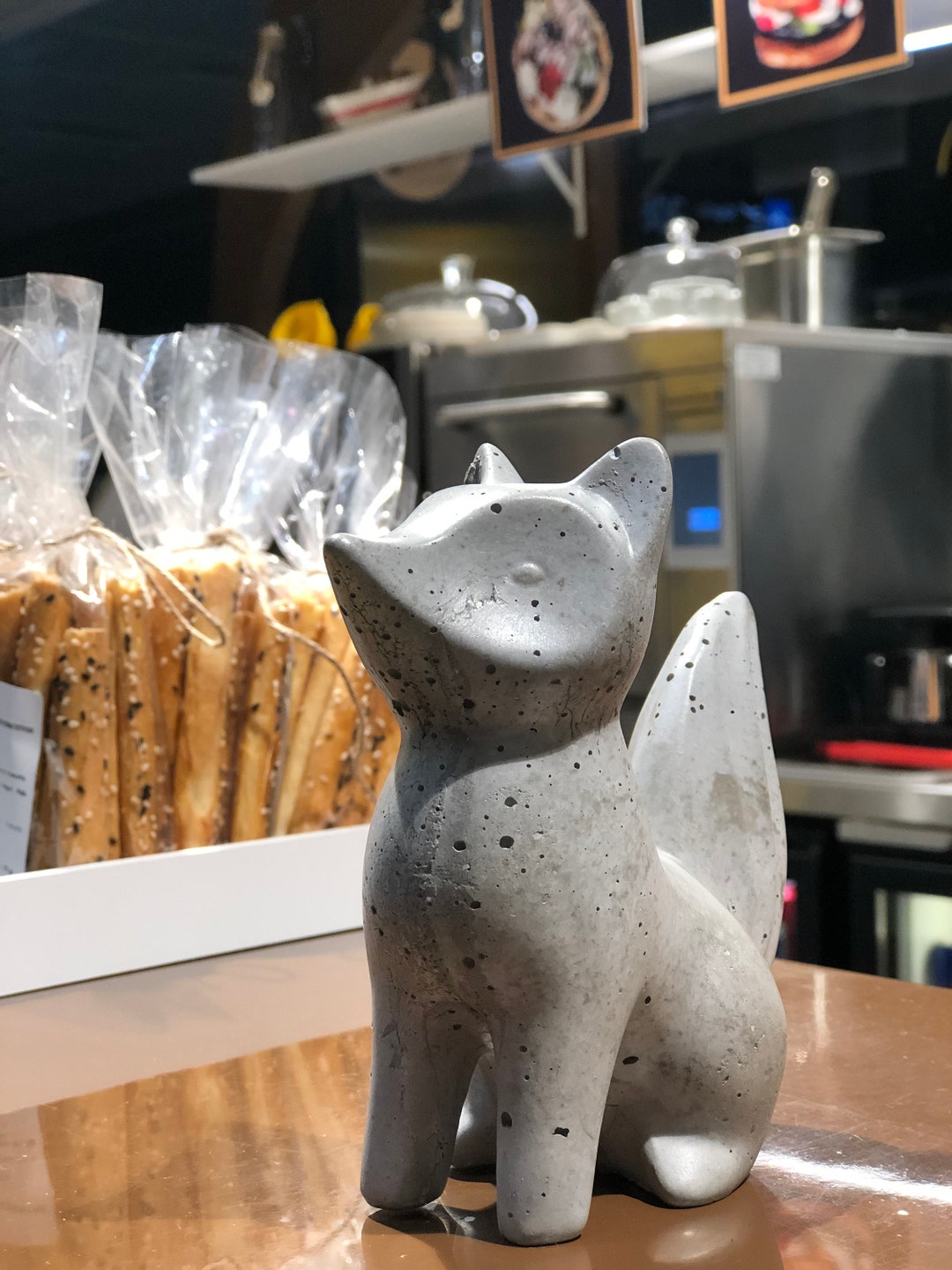 Concrete Fox Figure, Outdoor Animal Statue, Mini Animal Decor, Fox ...