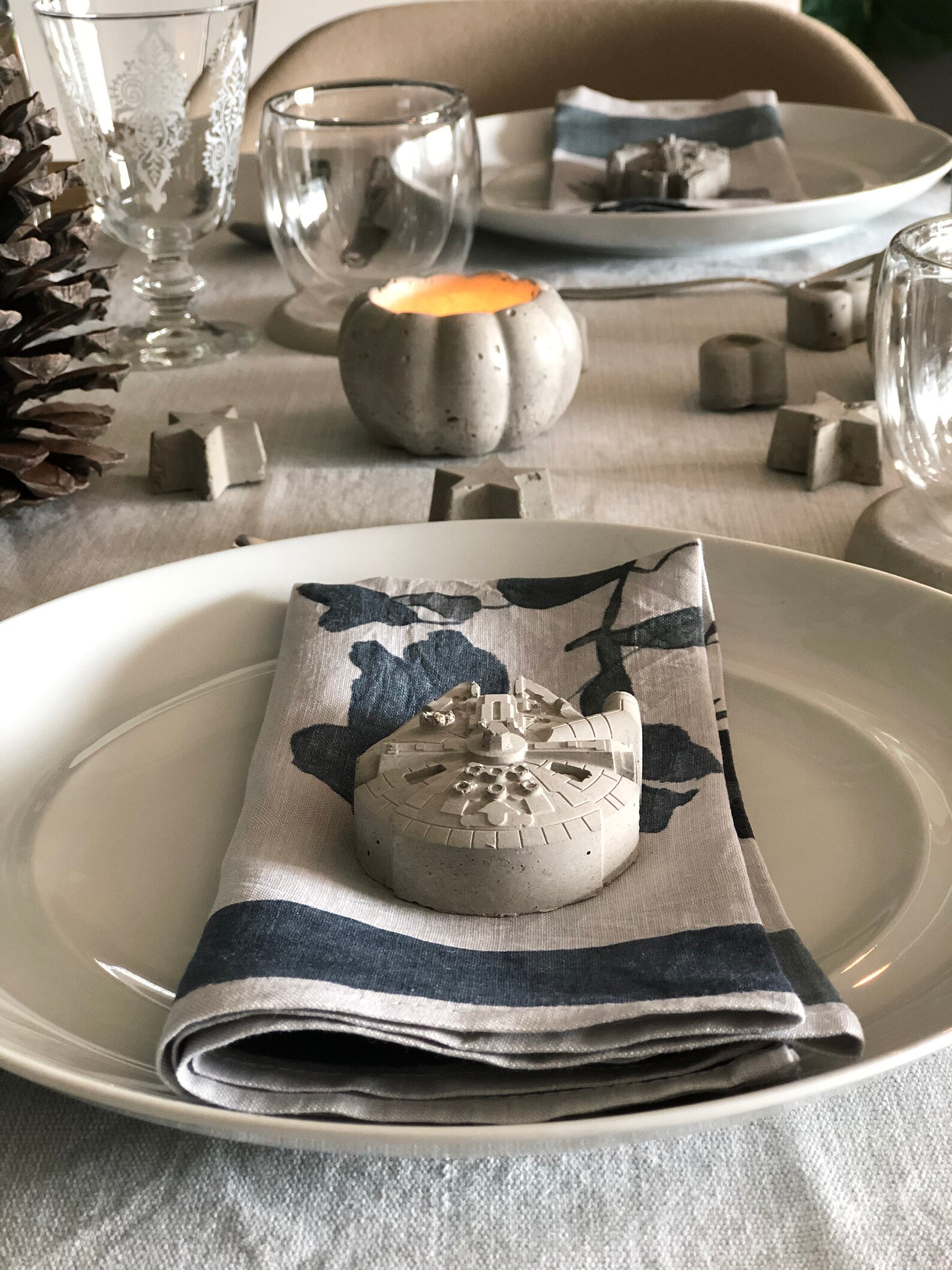 Concrete Millennium Falcon Napkin Holder Geek Decor Star - Etsy