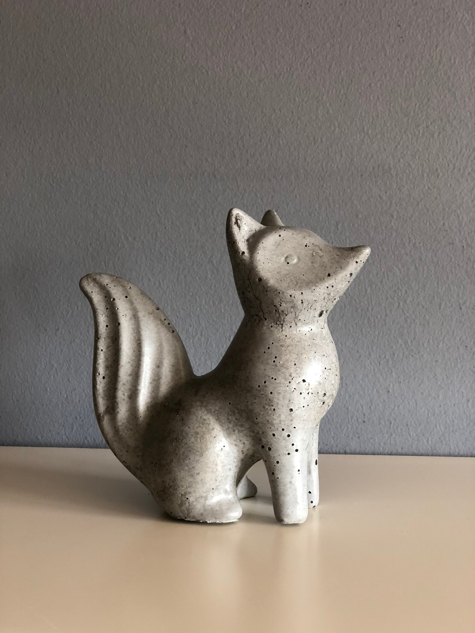 Concrete Fox Figure Outdoor Animal Statue Mini Animal Decor | Etsy