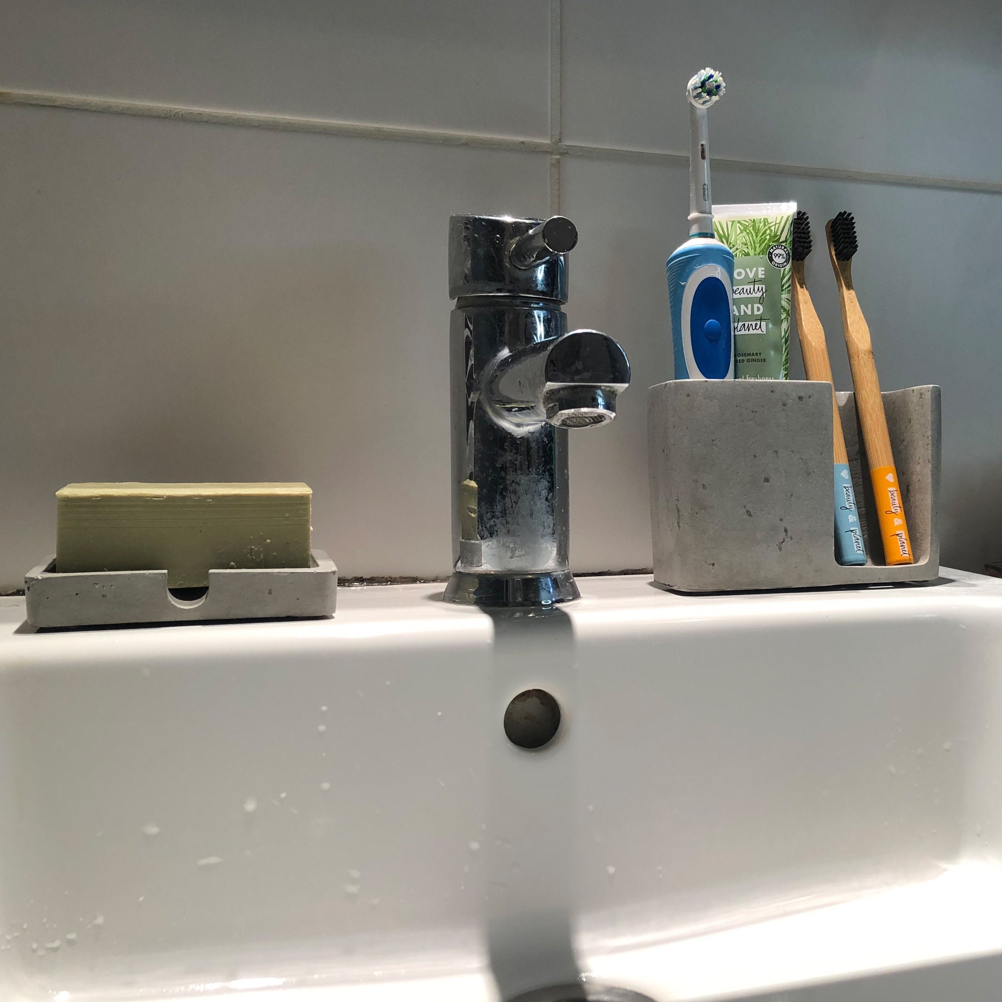 Concrete Soap Dish, Draining Soap Holder, Sponge Tray, Kitchen Soap ...