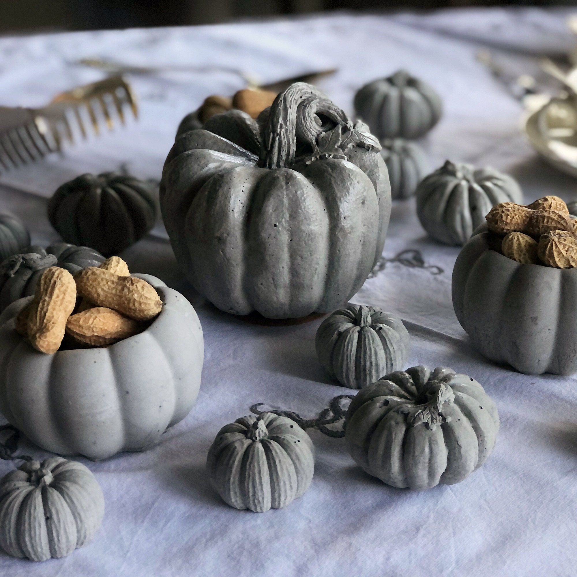 Concrete Pumpkin Decor Thanksgiving Centerpiece Pumpkin Tealight concrete-pumpkin-decor-thanksgiving-centerpiece-pumpkin-tealight