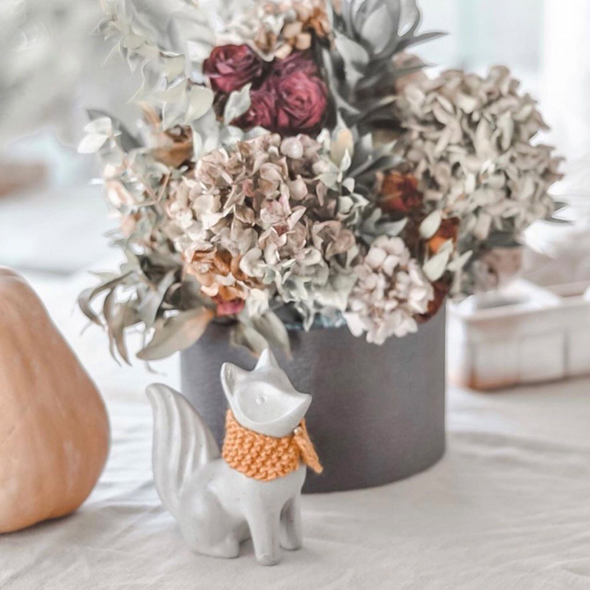 Concrete Fox Sculpture, Inari Statue, Kitsune Figure, Japanese Garden ...