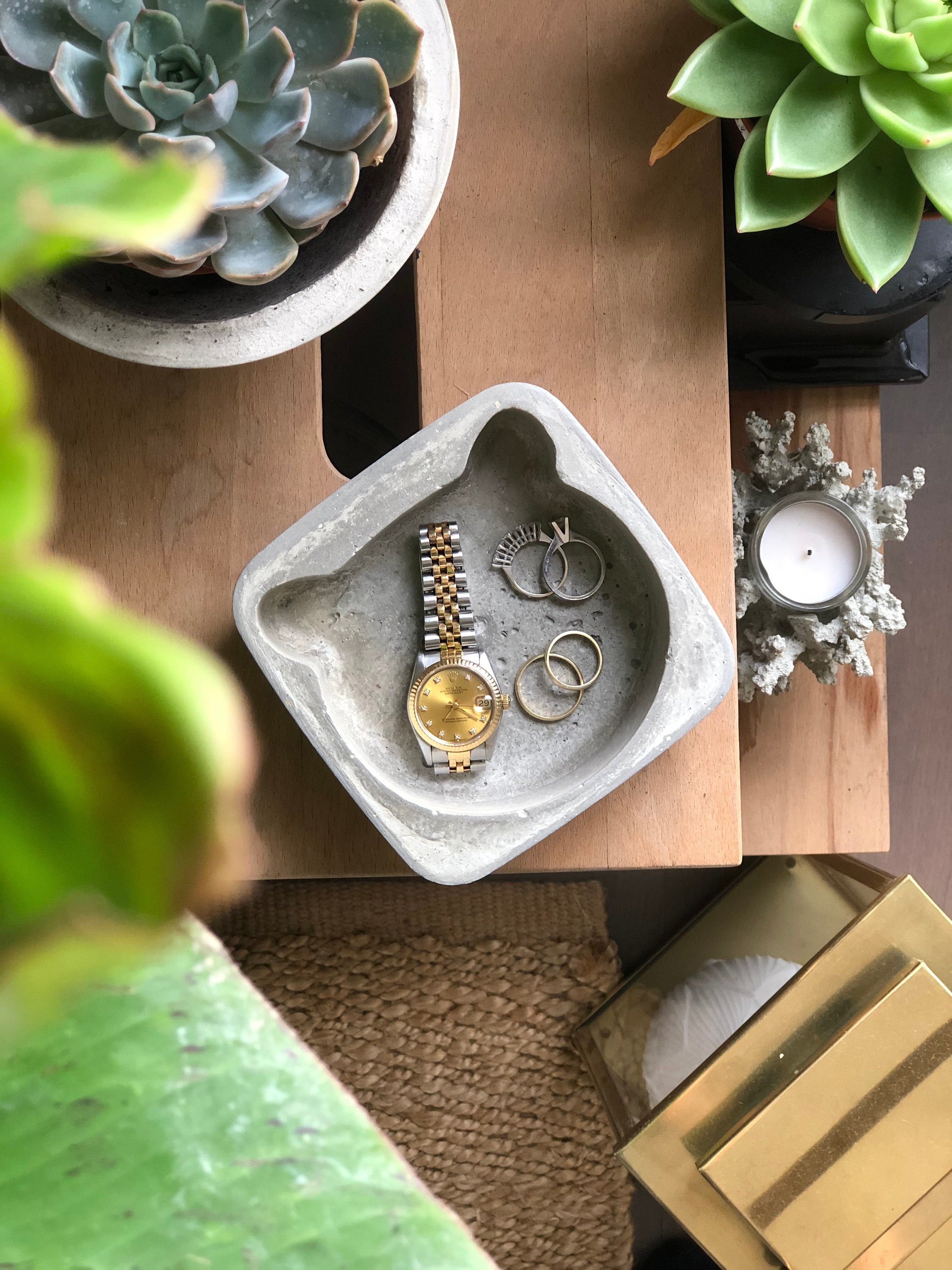 Concrete Cat Shaped Tray Concrete Jewelry Box Concrete Key - Etsy