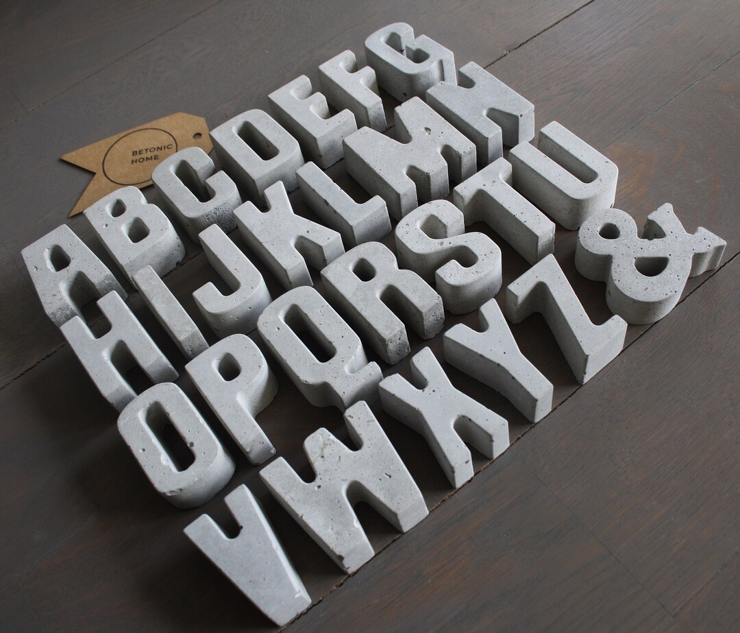Concrete Letter Sets, Wedding Party Favors, Name Sign, Nursery Decor ...
