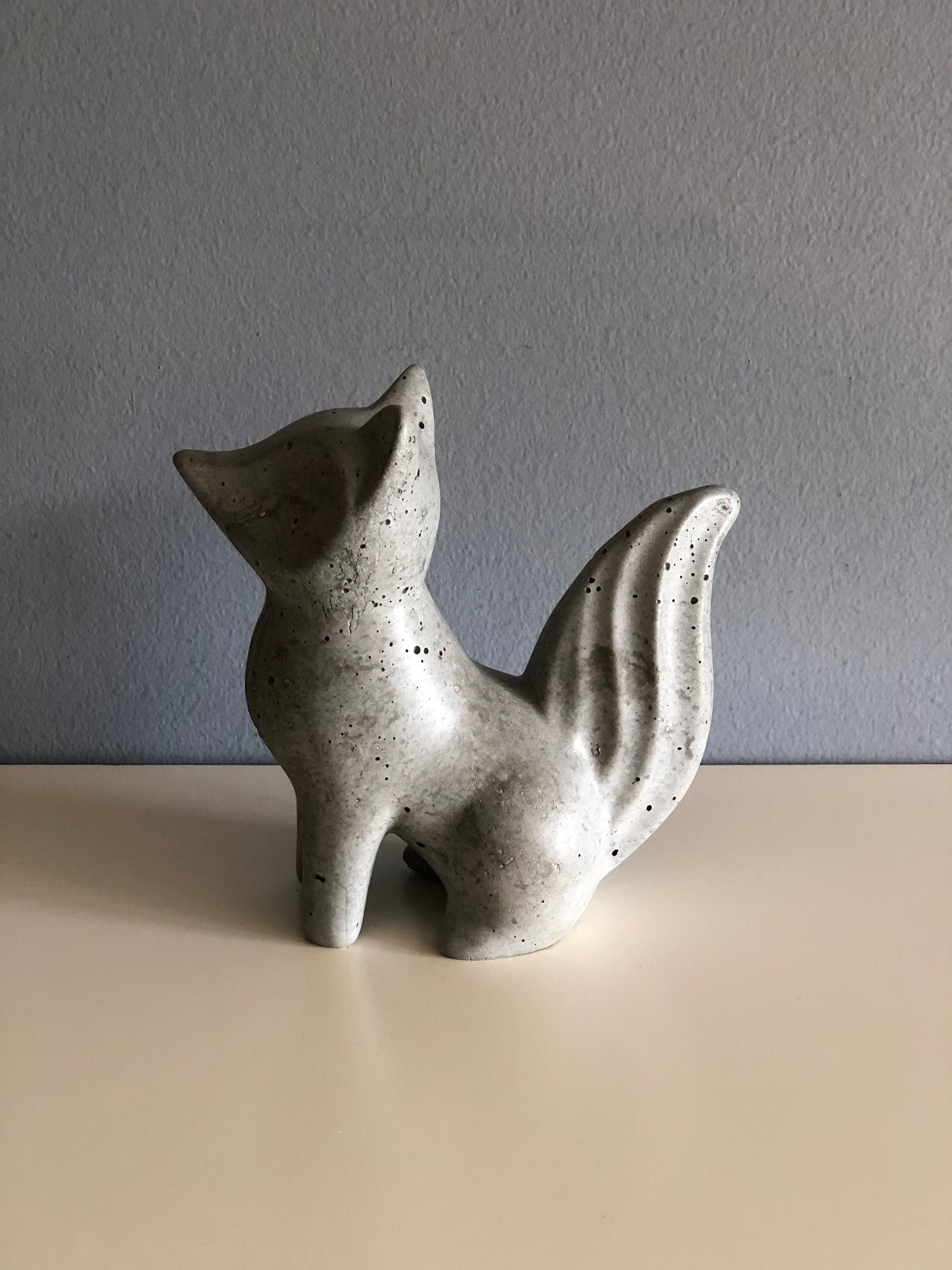 Concrete Fox Figure Outdoor Animal Statue Mini Animal Decor - Etsy UK