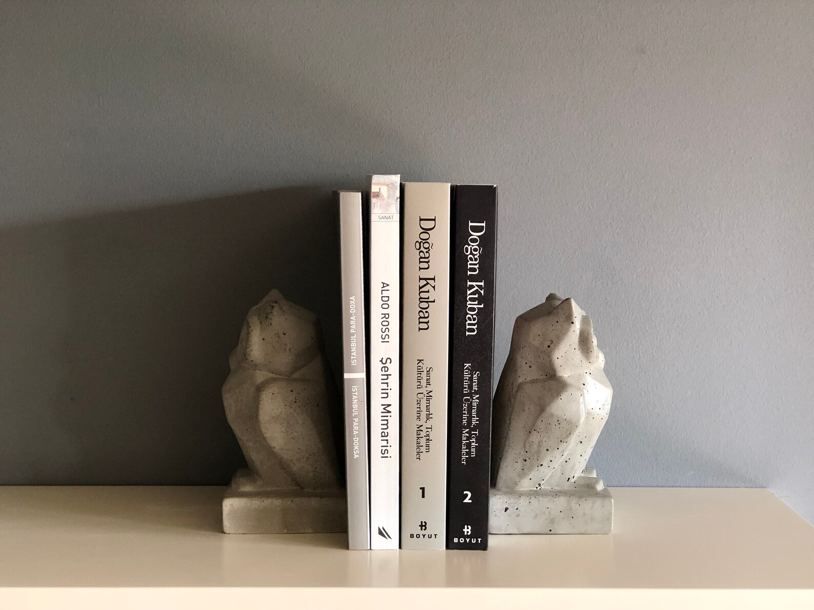 Concrete Owl Bookend Modern Cement Bookends Concrete | Etsy