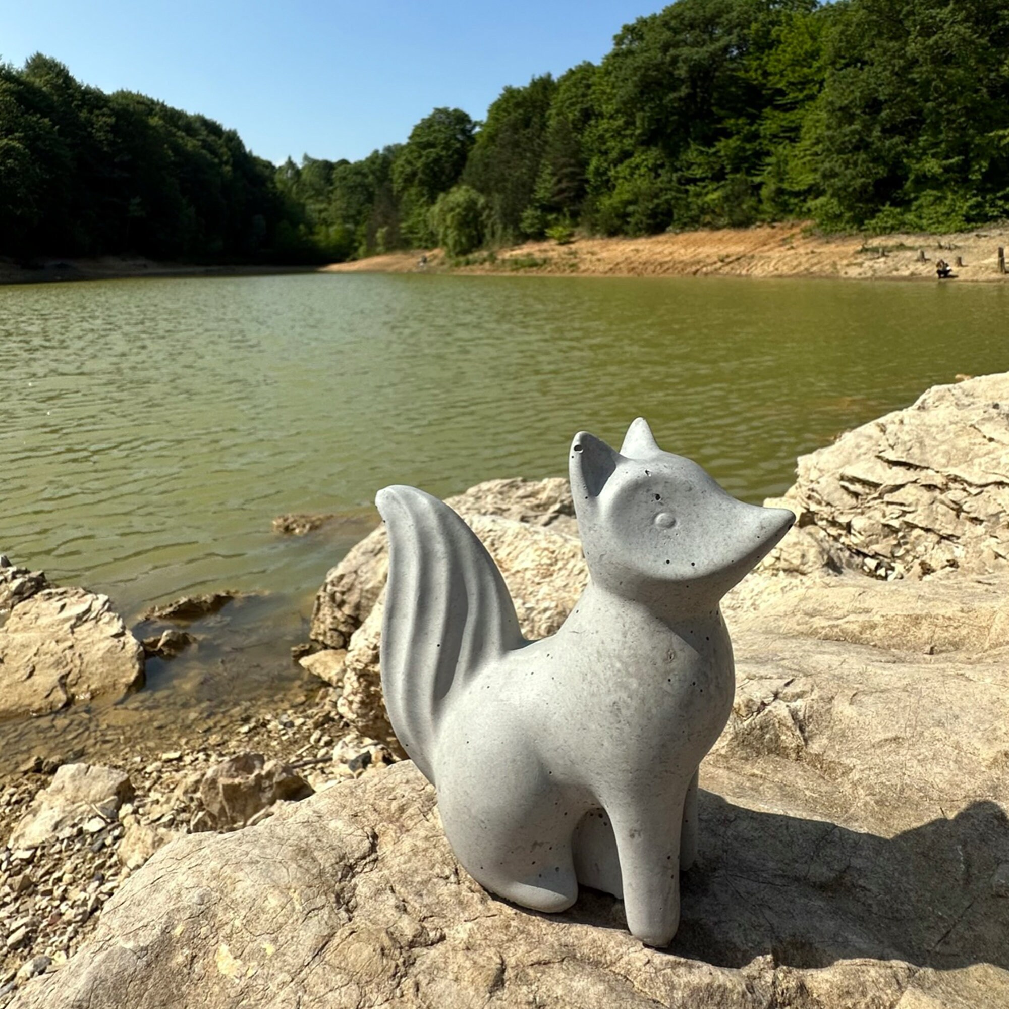 Concrete Fox Sculpture Kitsune Fox Japanese Garden Statue - Etsy Canada