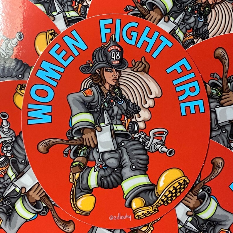 Women Fight Fire : Female Firefighter Sticker Engine Company Decal - Etsy