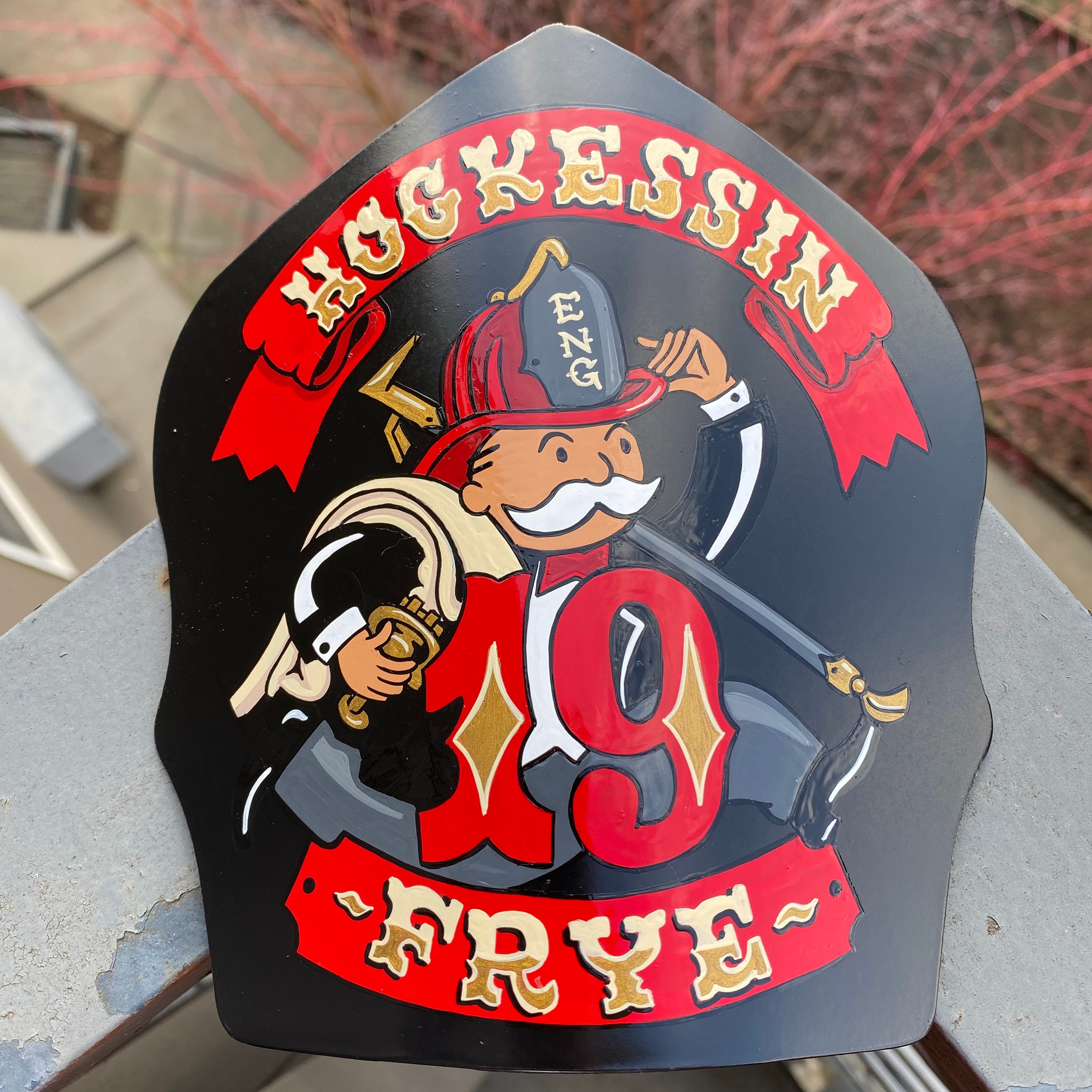 Steel Fire Helmet Shield Custom Designed Hand Drawn Etsy