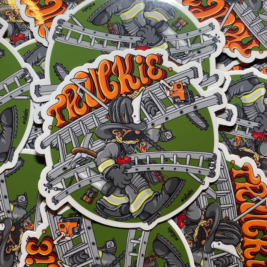 Fire Rescue Sticker: Firefighter Ladder Truck Company Decal - Truckie ...