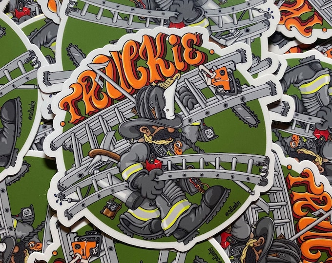 Fire Rescue Sticker: Firefighter Ladder Truck Company Decal - Truckie ...