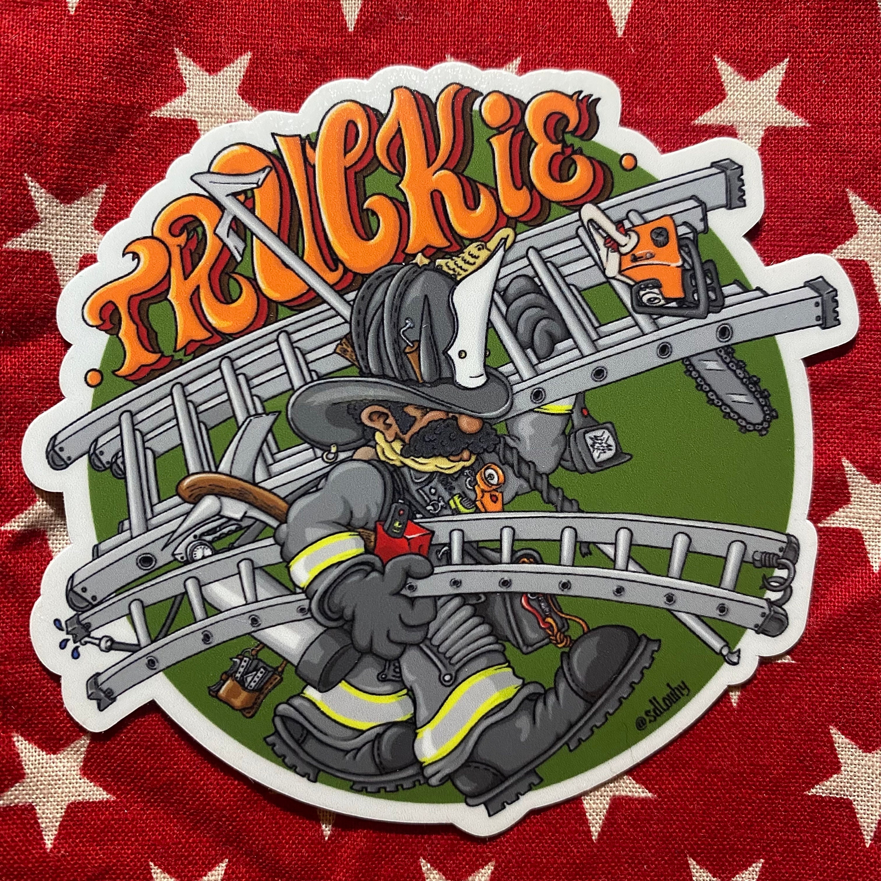 Fire Rescue Sticker: Firefighter Ladder Truck Company Decal - Truckie ...