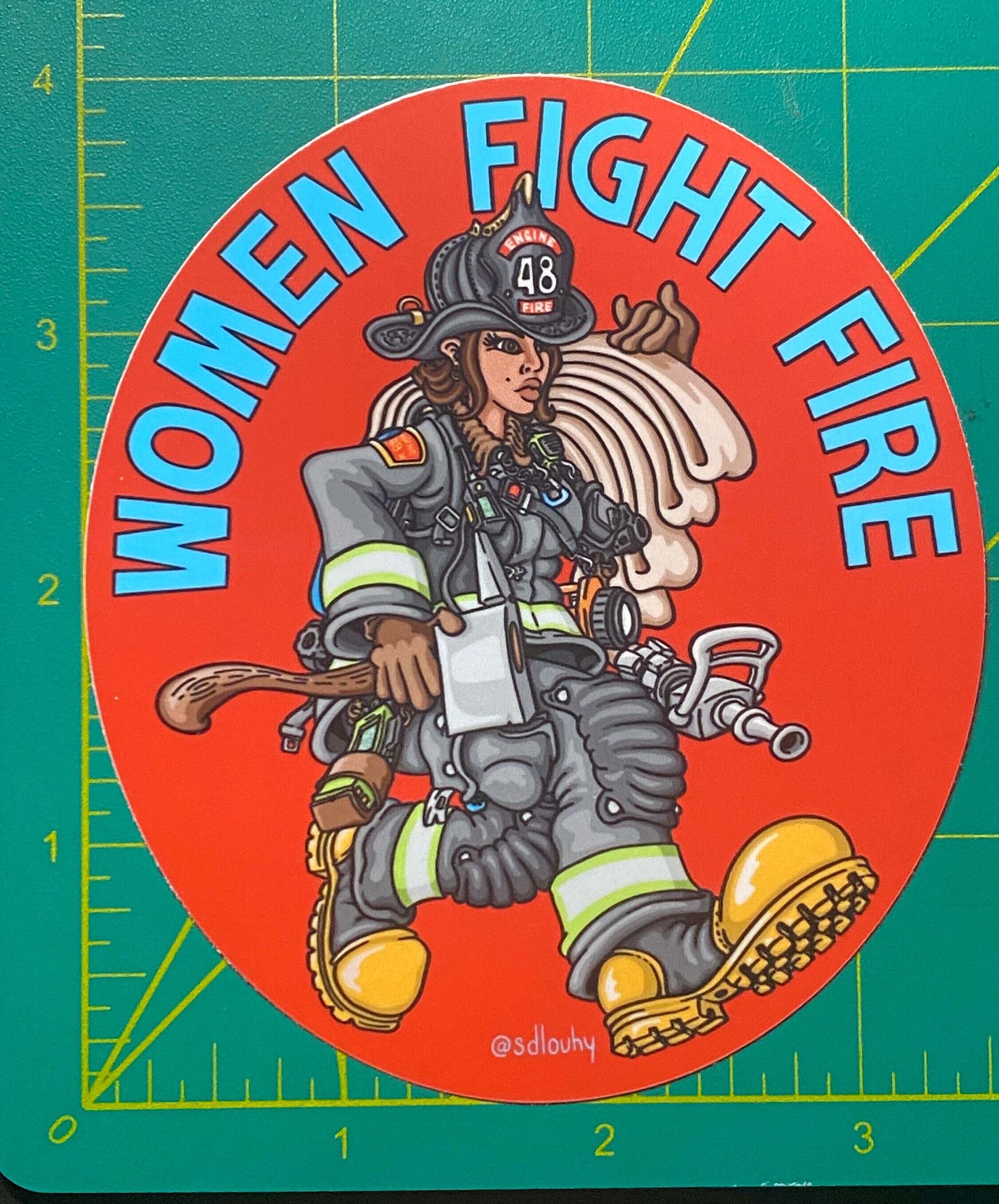 Women Fight Fire : Female Firefighter Sticker Engine Company Decal - Etsy