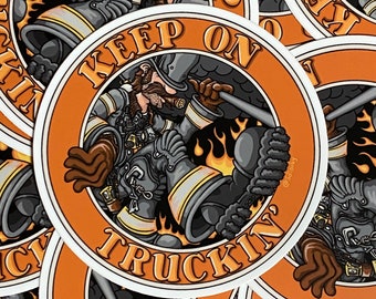 Fire Rescue Sticker: Firefighter Ladder Truck Company Decal - Truckie ...