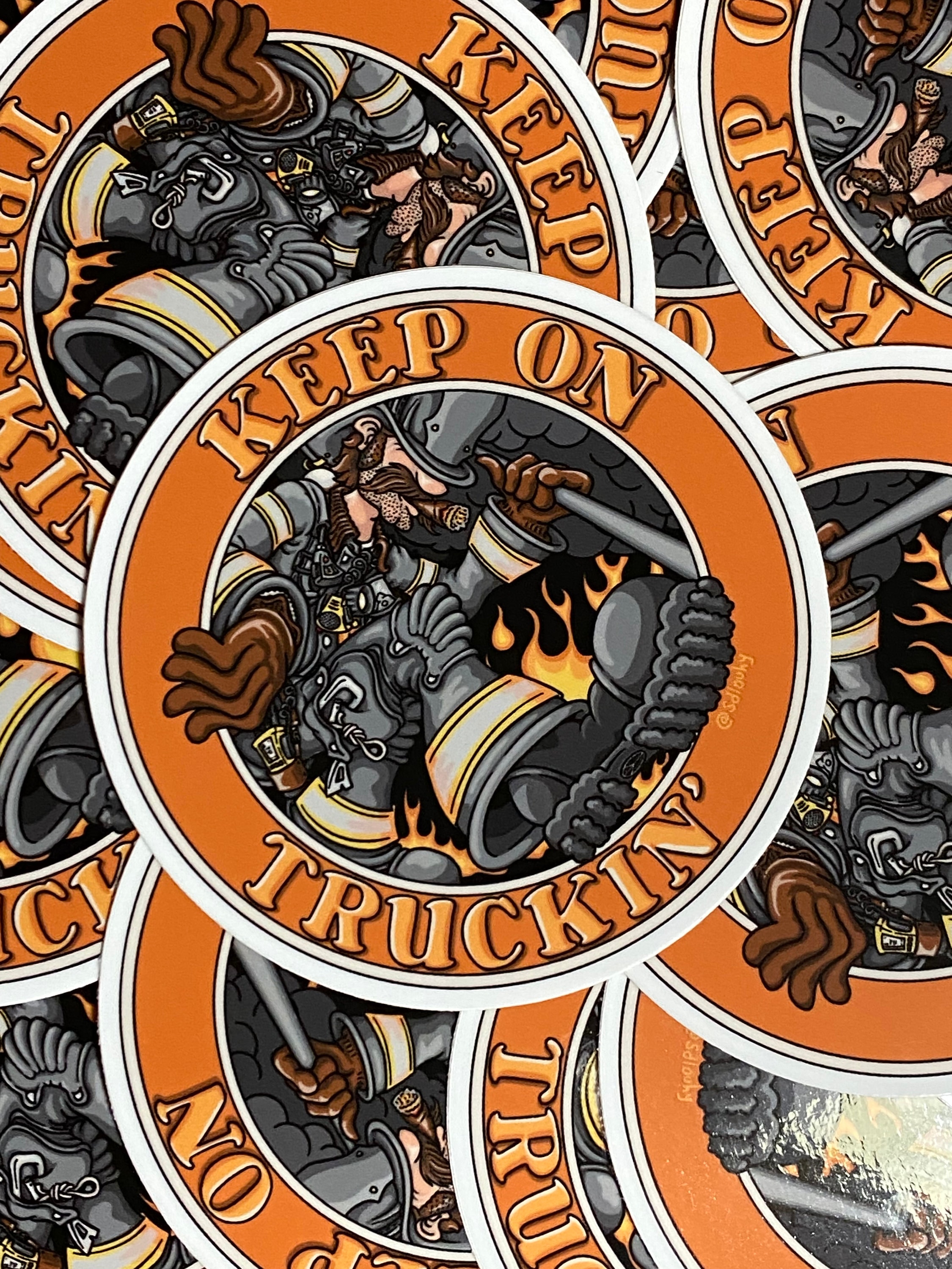 Fire Rescue Sticker: Firefighter Ladder Truck Company Decal - Keep on ...