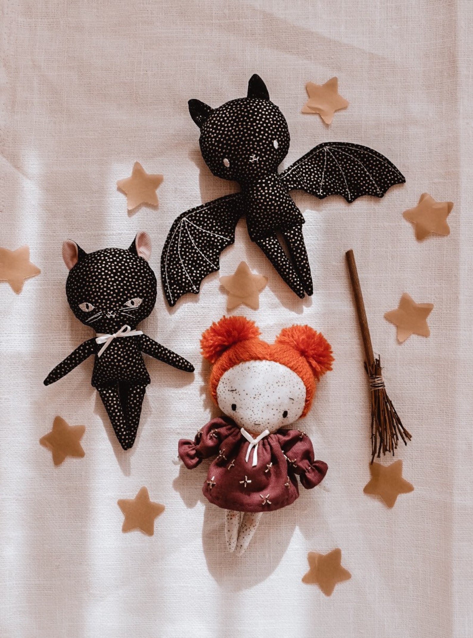 3 Pattern Bundle. Doll, Cat, Bat. - Etsy