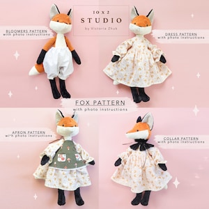 4 Sewing Pattern Bundle. Deer, Hare, Fox, Wolf, With Clothes. - Etsy