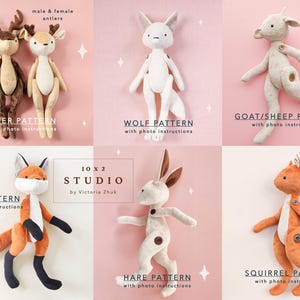 6 Sewing Pattern Bundle. Goat, Wolf, Squirrel, Hare, Deer, Fox - Etsy