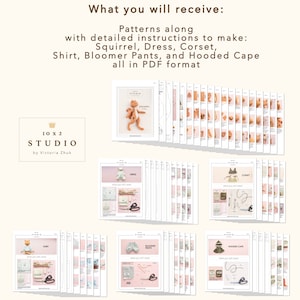 Squirrel Doll Sewing Pattern With Dress, Corset, Shirt, Pants, and ...