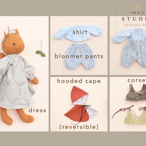 Squirrel Doll Sewing Pattern With Dress, Corset, Shirt, Pants, and ...