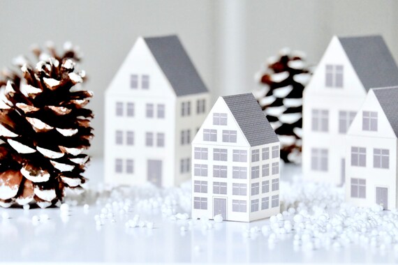 Printable Paper houses. | Etsy
