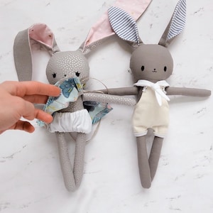 Fabric Bunnies With Clothes Pattern and Instructions (english) - Etsy