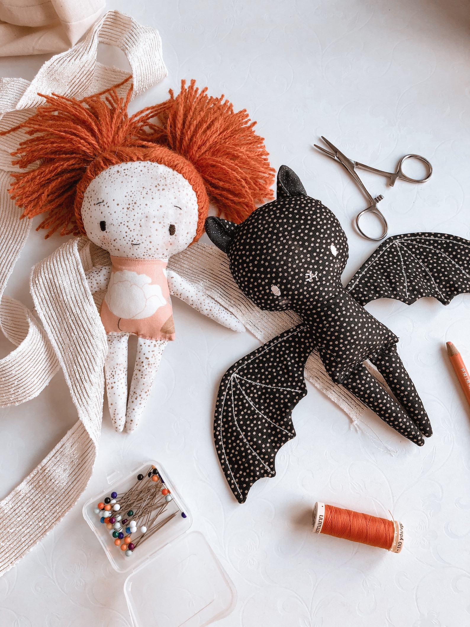 3 Pattern Bundle. Doll, Cat, Bat. - Etsy
