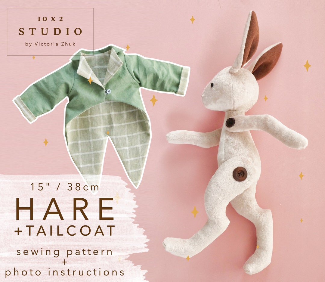 Hare/bunny in Tailcoat Sewing Pattern and Instructions - Etsy