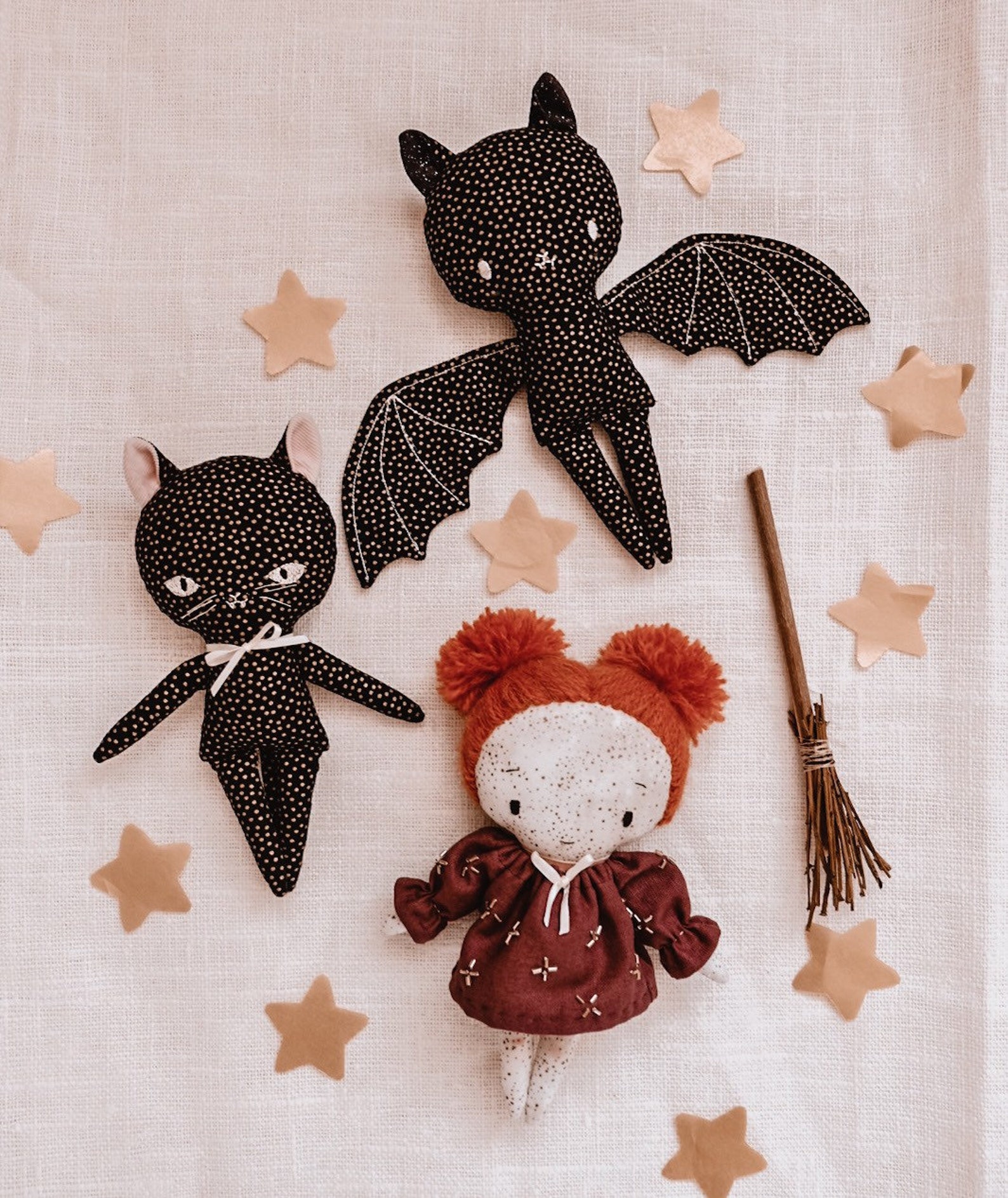 3 Pattern Bundle. Doll, Cat, Bat. - Etsy