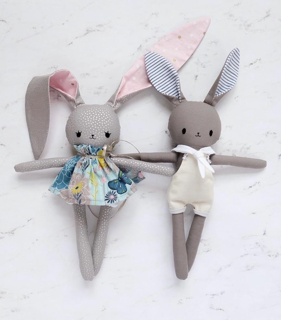 Fabric Bunnies With Clothes Pattern and Instructions (english) - Etsy
