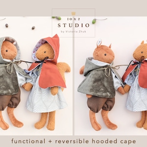 Squirrel Doll Sewing Pattern With Dress, Corset, Shirt, Pants, and ...