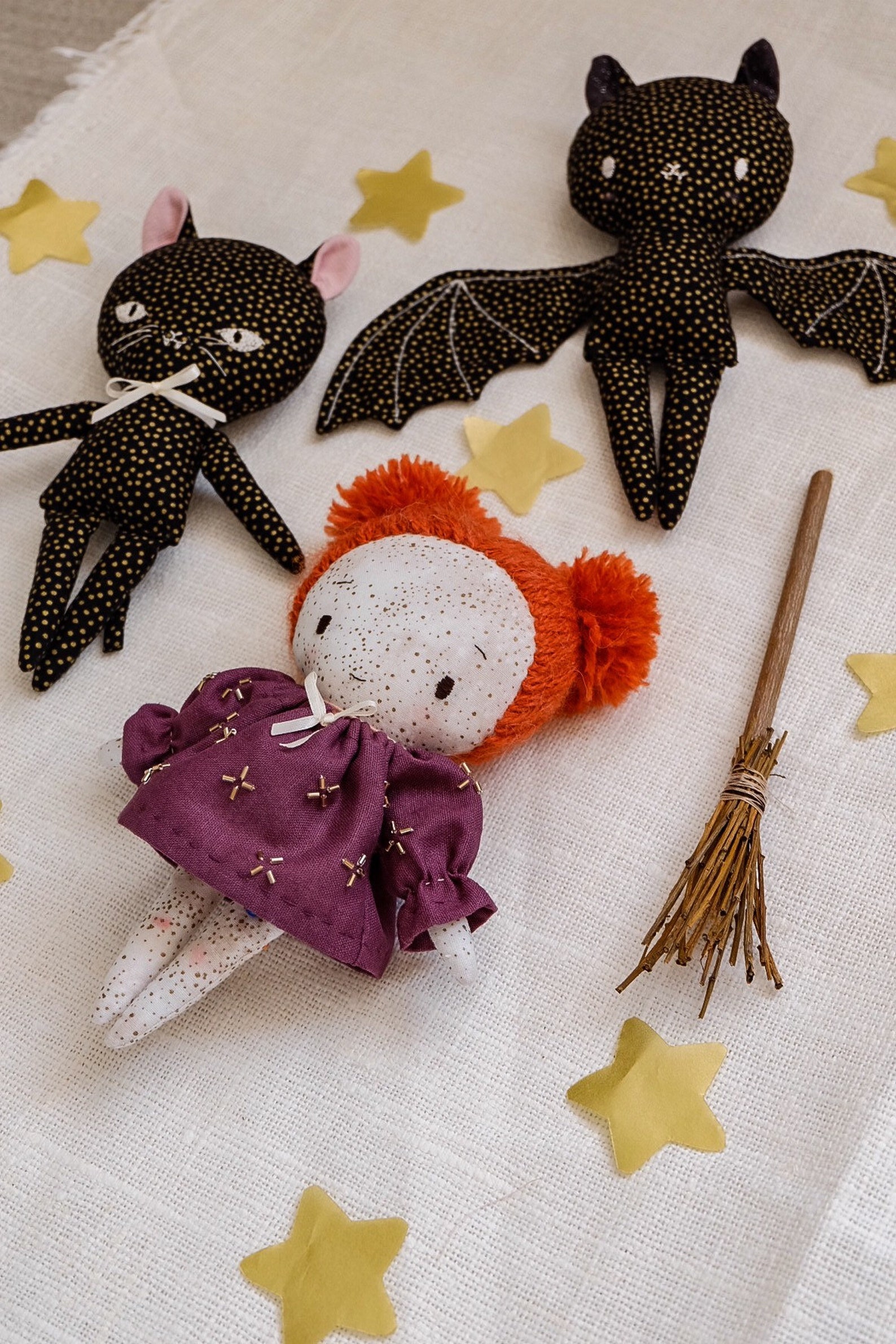 3 Pattern Bundle. Doll, Cat, Bat. - Etsy