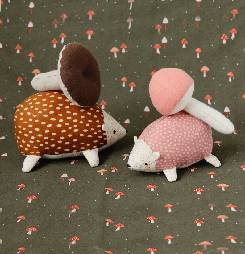 Hedgehogs and Mushrooms Sewing Patterns and Instructions PDF - Etsy