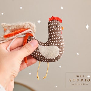 Rooster and Chicken Sewing Pattern 3.5" (9cm) Tall - Etsy