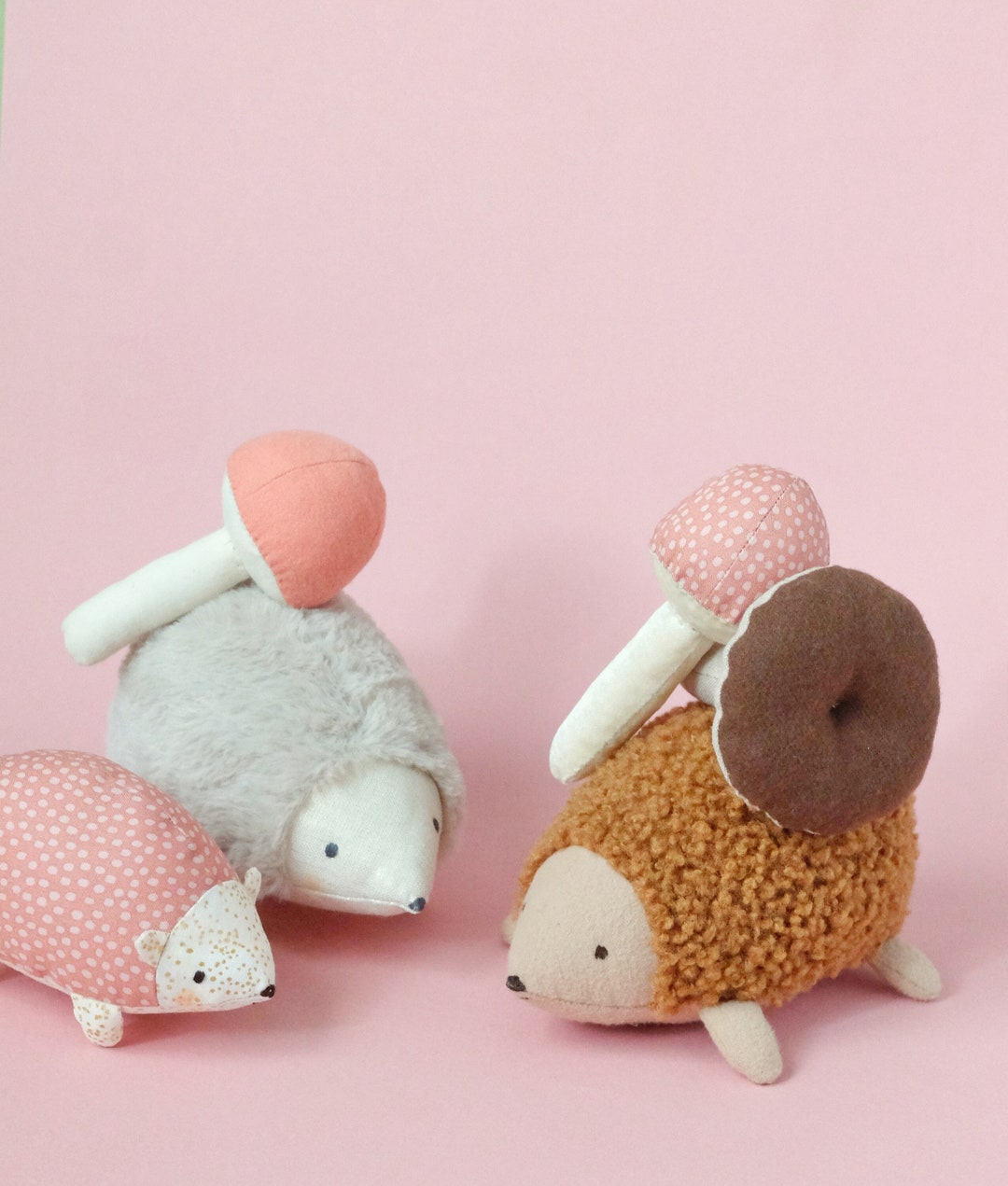 Hedgehogs and Mushrooms Sewing Patterns and Instructions PDF - Etsy