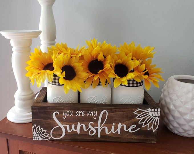 Sunflower Centerpiece, Sunflower Decor, Sunshine Centerpiece, Mason Jar ...