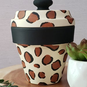Leopard Print Terra Cotta Pot; Flower Pot and Saucer; Leopard Print ...