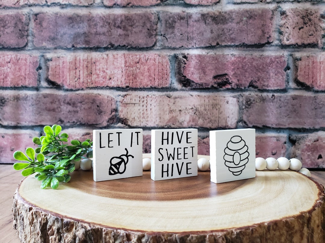 Set of 3 Mini Wood Signs, Farmhouse Signs, Bee Signs, Set of 3 Rustic ...