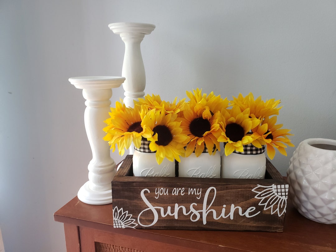Sunflower Centerpiece, Sunflower Decor, Sunshine Centerpiece, Mason Jar ...