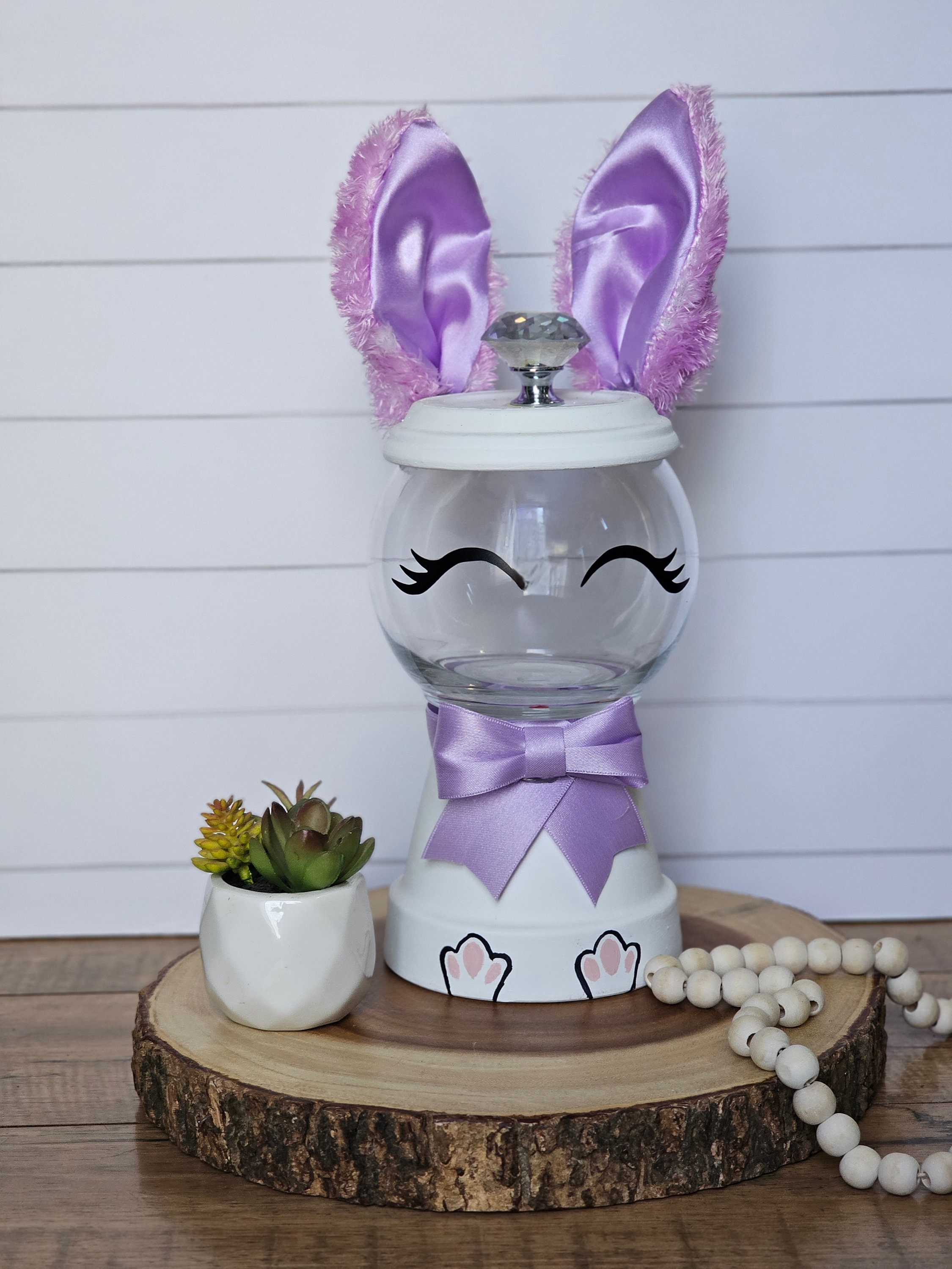 Easter Bunny Terra Cotta Pot Gumball Machine Candy Dish Decor - Etsy