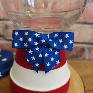 American Flag Gumball Machine Candy Dish Fourth of July Americana Decor ...