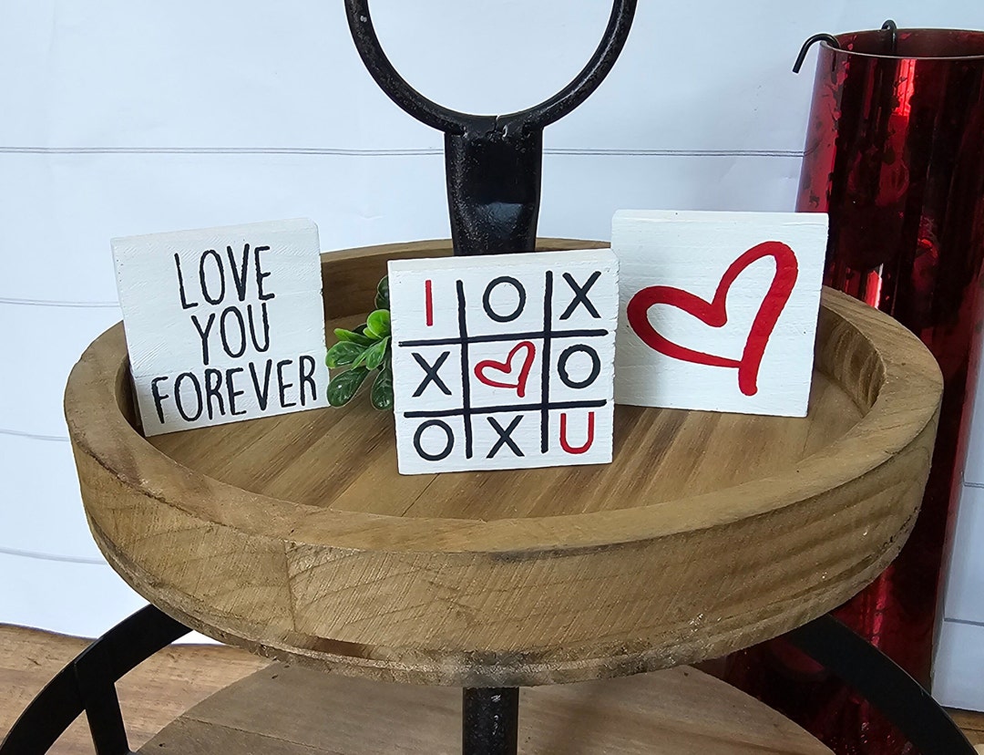 Set of 3 Mini Love Signs Farmhouse Decor Valentine's Day Decor Tiered ...