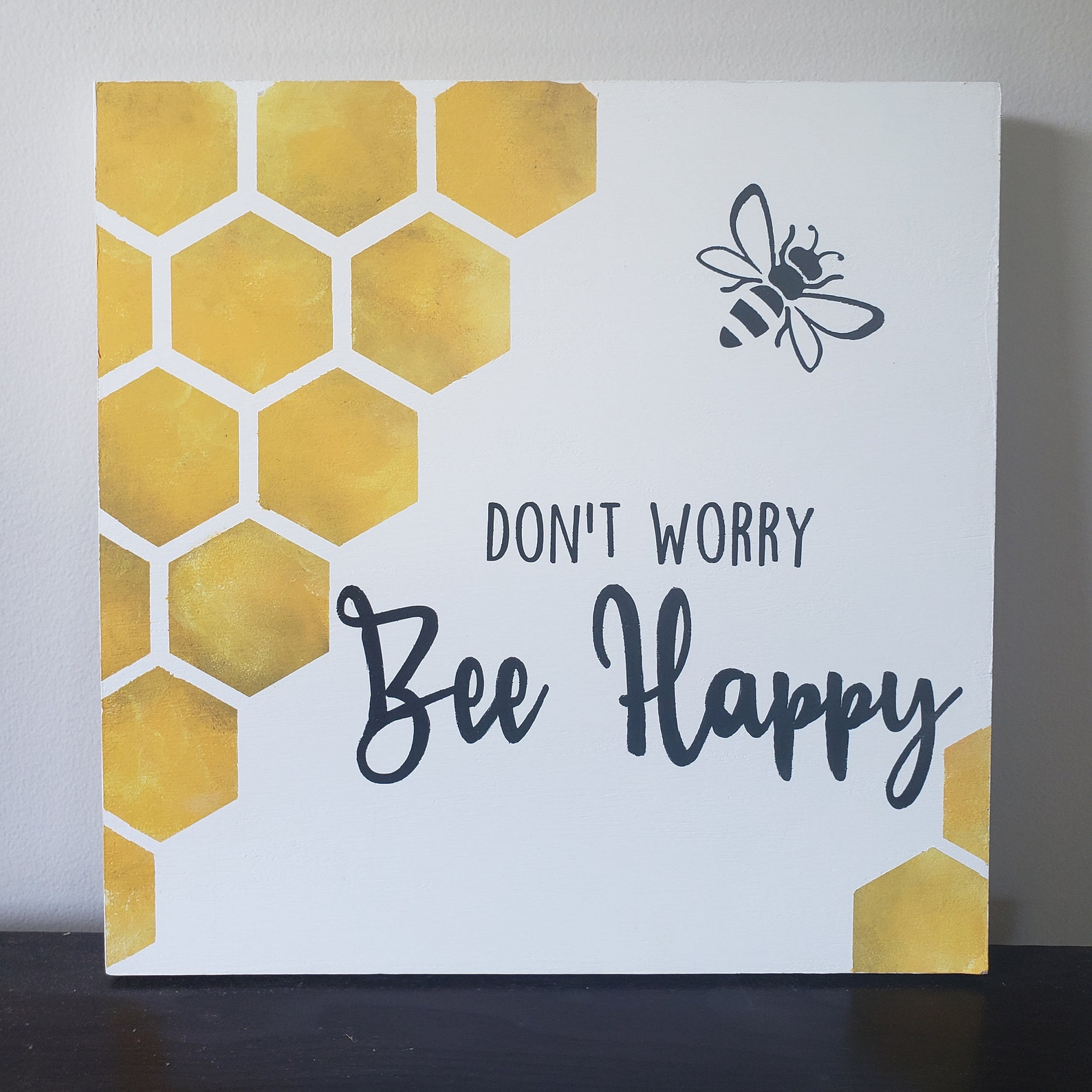 Don't Worry Bee Happy Sign Wood Sign Bee Decor | Etsy