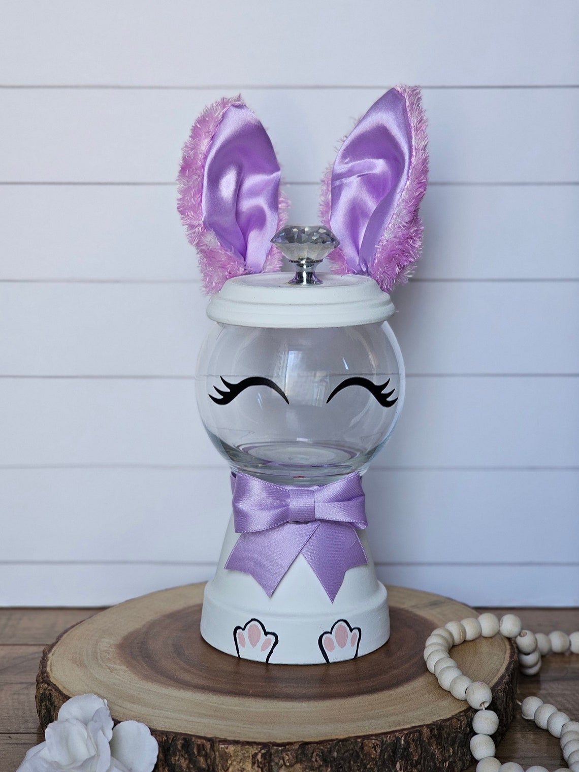 Easter Bunny Terra Cotta Pot Gumball Machine Candy Dish Decor - Etsy