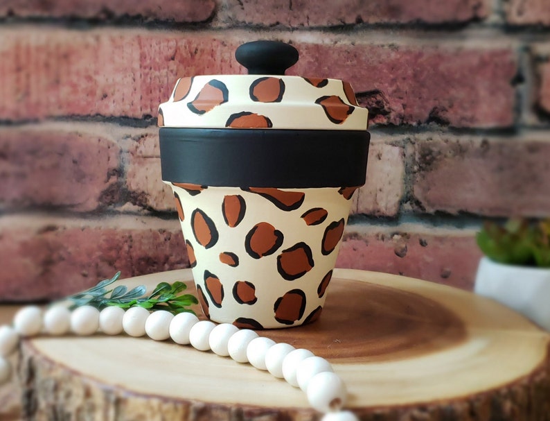 Leopard Print Terra Cotta Pot; Flower Pot and Saucer; Leopard Print ...