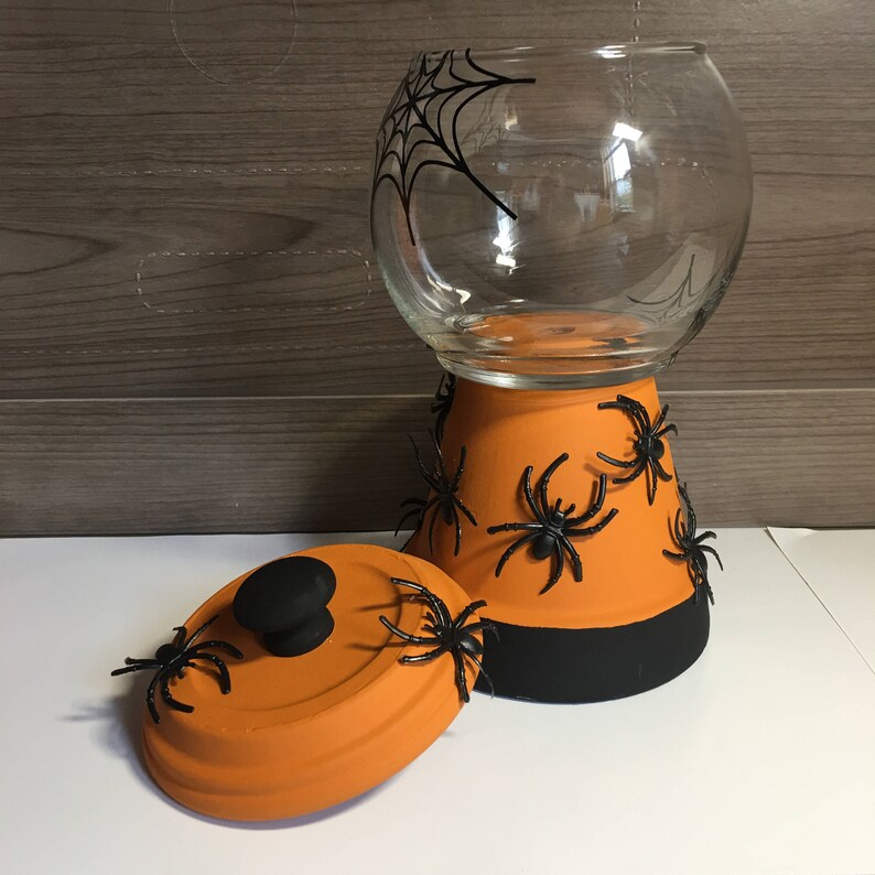 Spider Candy Dish Halloween Candy Dish Halloween decor Terra | Etsy