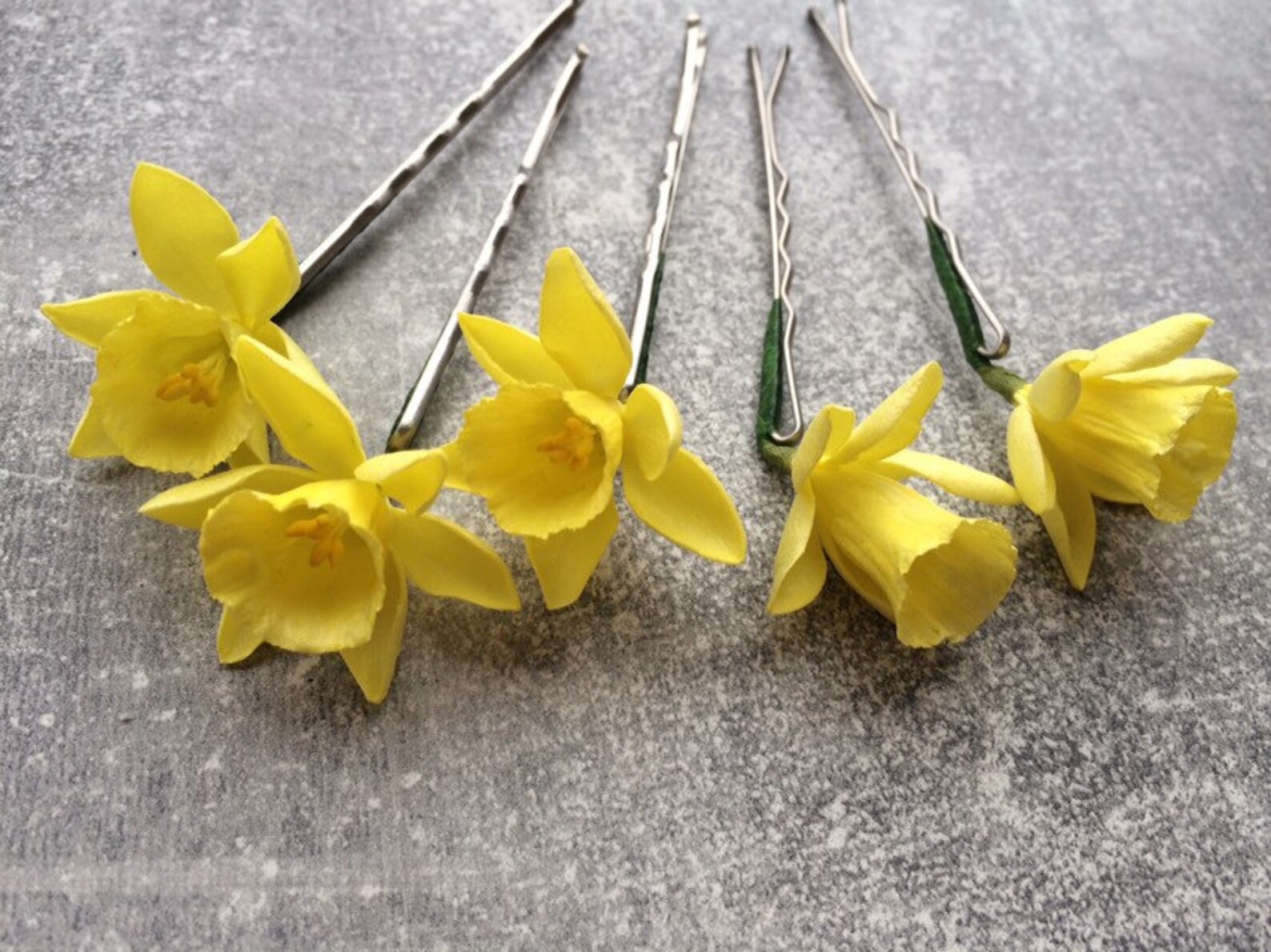 Daffodil Hair Pins Yellow Flower Hair Piece | Etsy