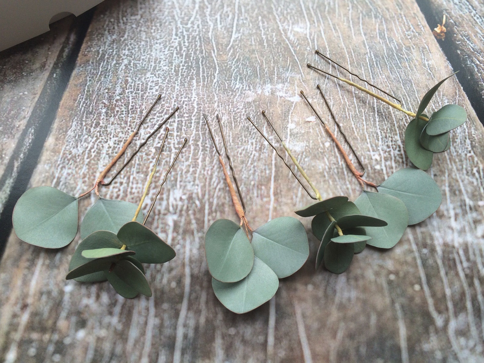 Eucalyptus Hair Pins Leaf Hair Pins Greenery Eucalyptus - Etsy