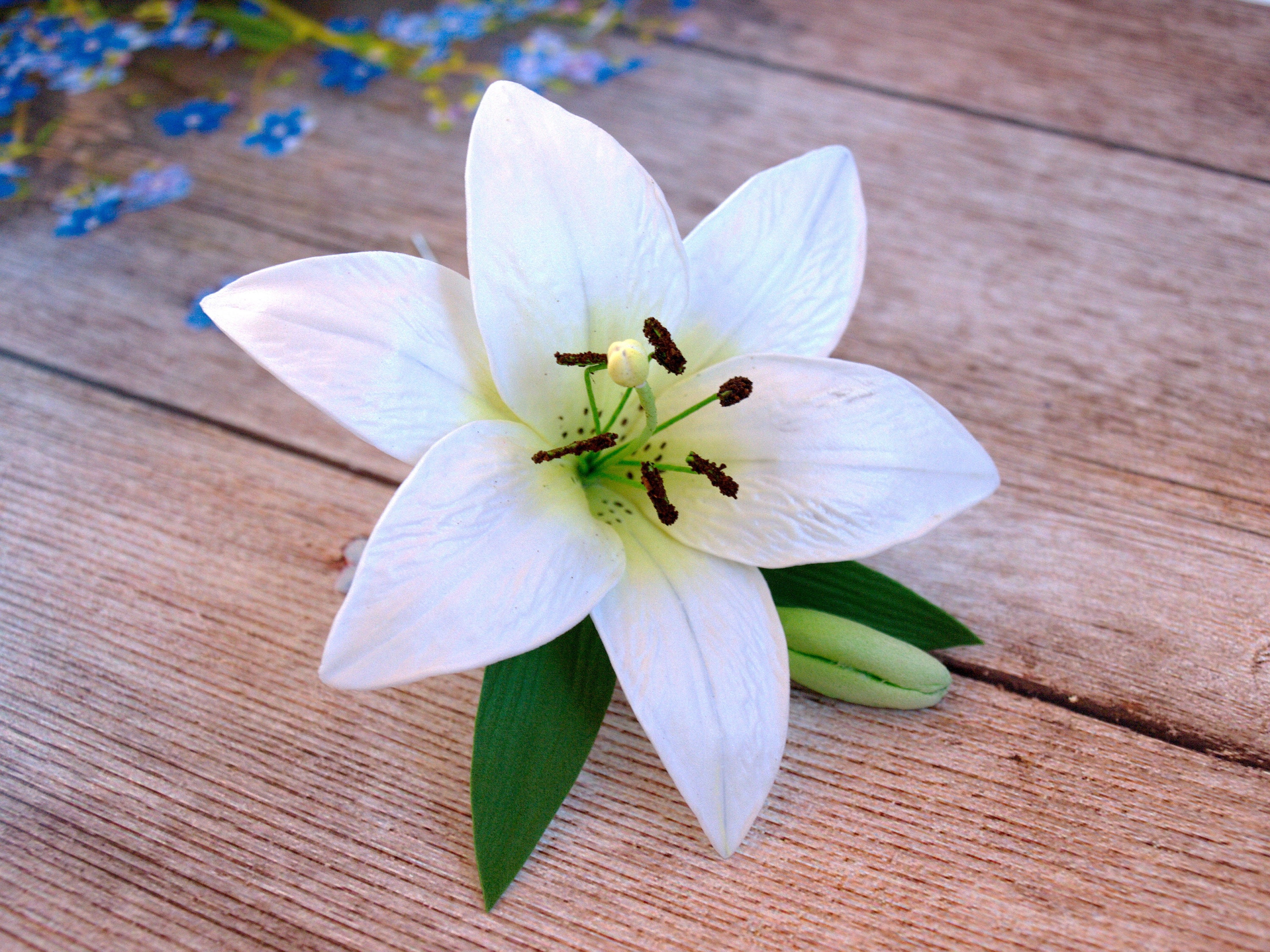 White Lily Hair Pin Wedding Hair Pins Flowers Hair Pin Bridal - Etsy
